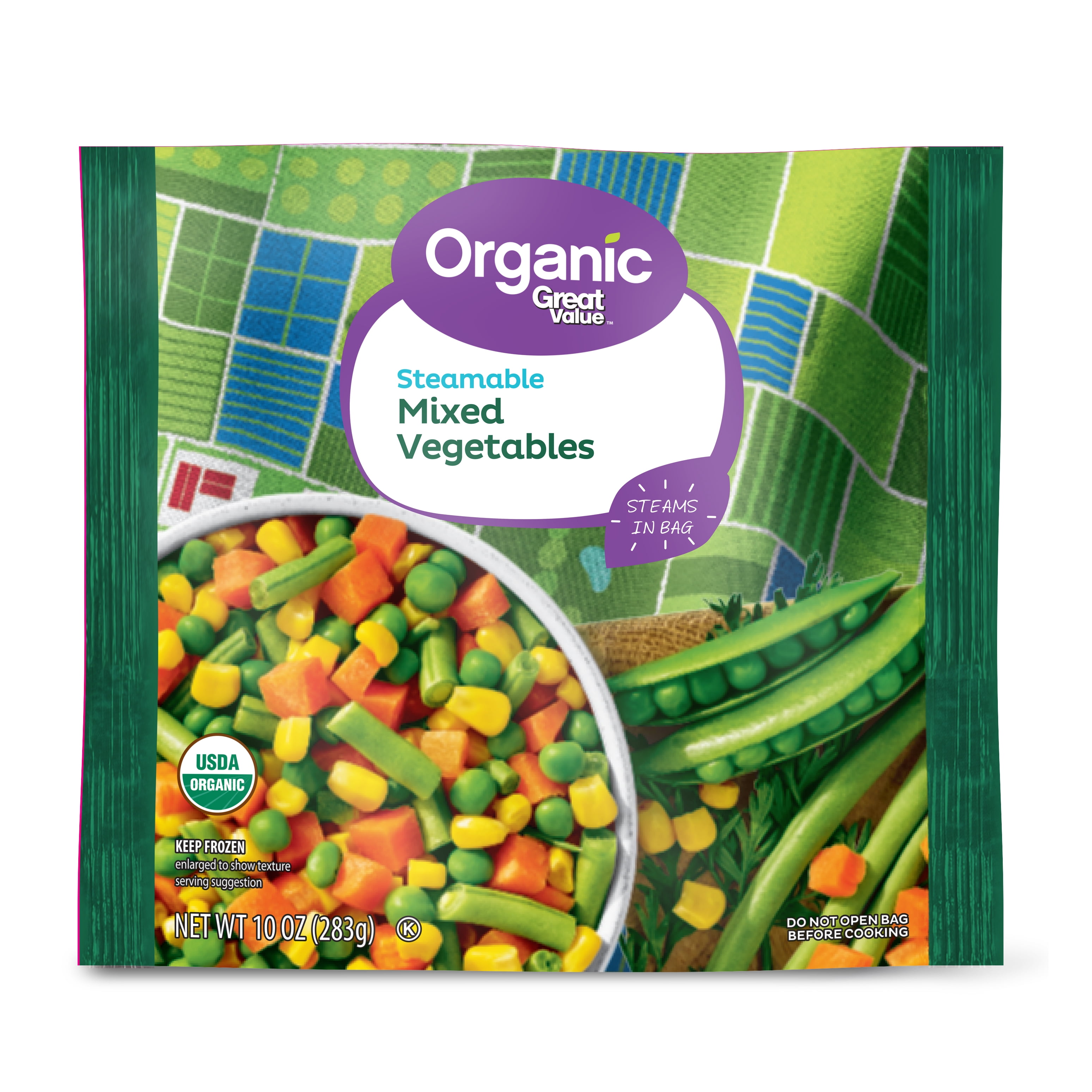 Great Value Organic Steamable Mixed Vegetables, Frozen, 10 oz - Walmart.com