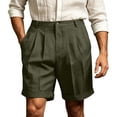 Avirosel Men's Casual Pleated Front Polyester Textured Business Work ...