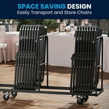 Flash Furniture HERCULES 500 lb. Capacity Black Plastic Folding Chair ...