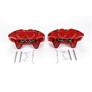 Power Stop Front Pair of Red Powder Coated Calipers S2712 - Walmart.com