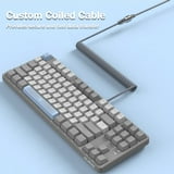 Ajazz AK873 Wired Hot Swappable Mechanical Keyboard, Coiled Cable, 22 ...