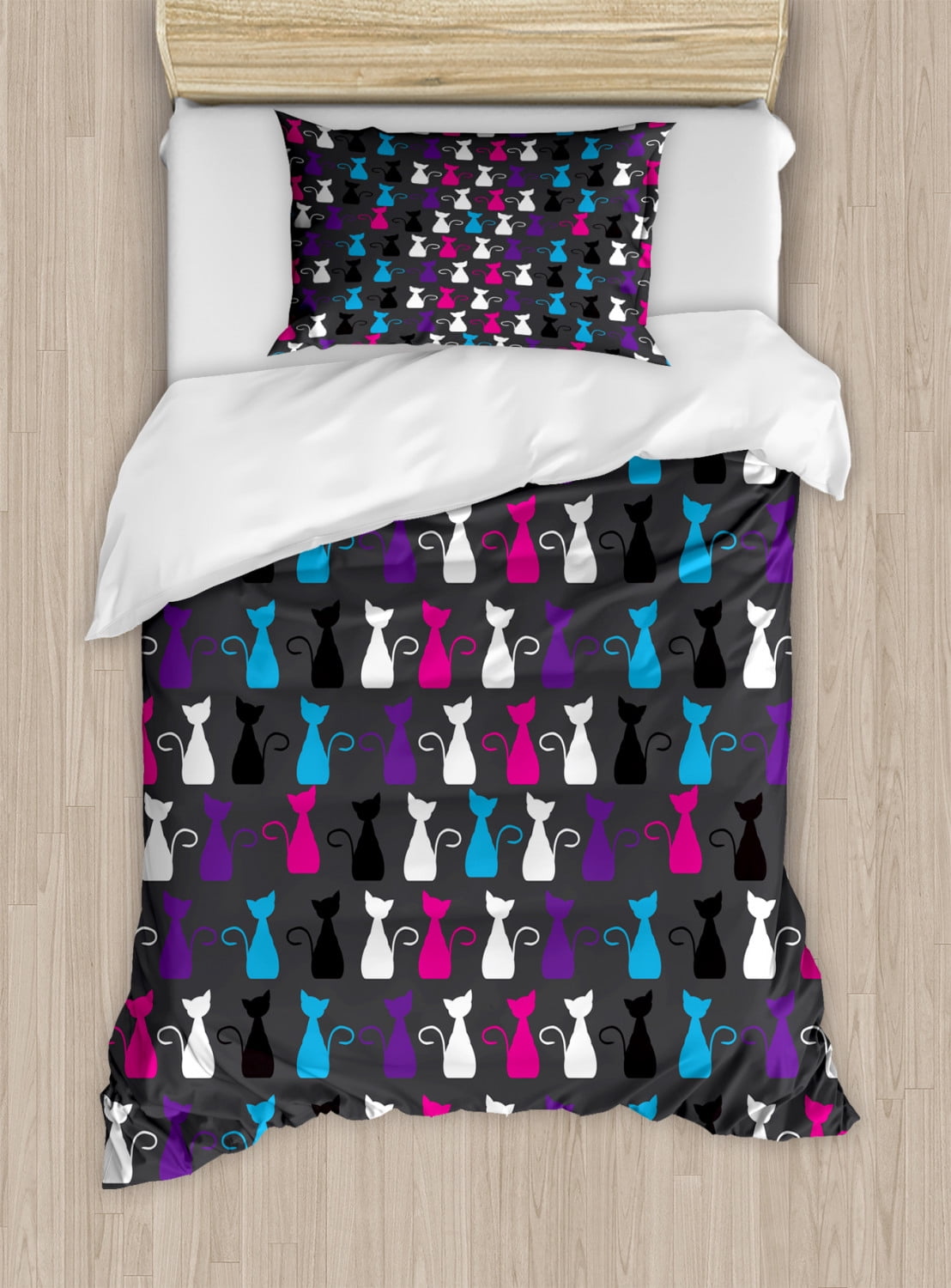 Kids Abstract Animals Art Duvet Cover Set Twin Size, Colorful ...