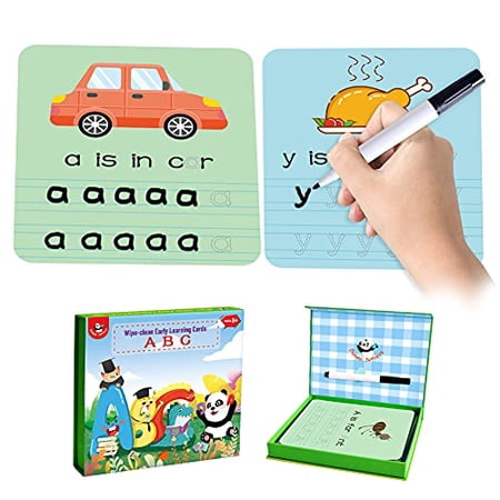 Panda Juniors Alphabet Flash cards, Write and Wipe Practice card Sight ...