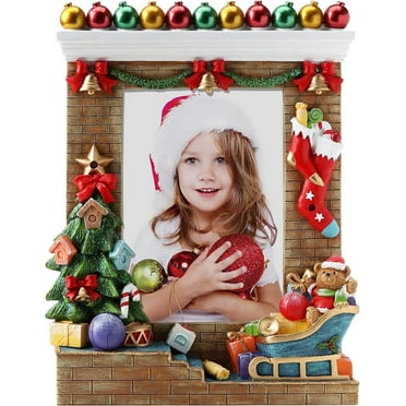 FINE PHOTO GIFTS 4" x 6" Light Up Christmas Resin Picture Frame with ...