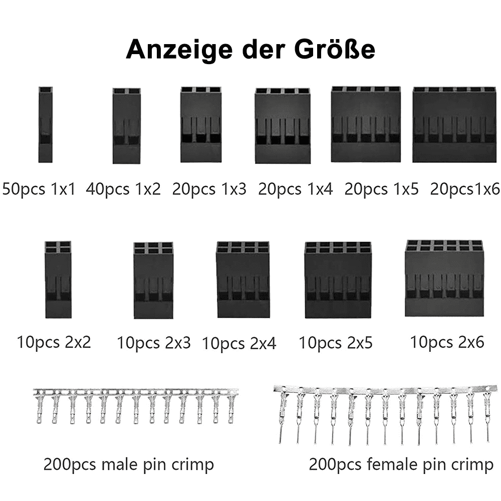 Buy Dupont Connector Kit —620 Pcs Crimp Housing Connector Kit with ...