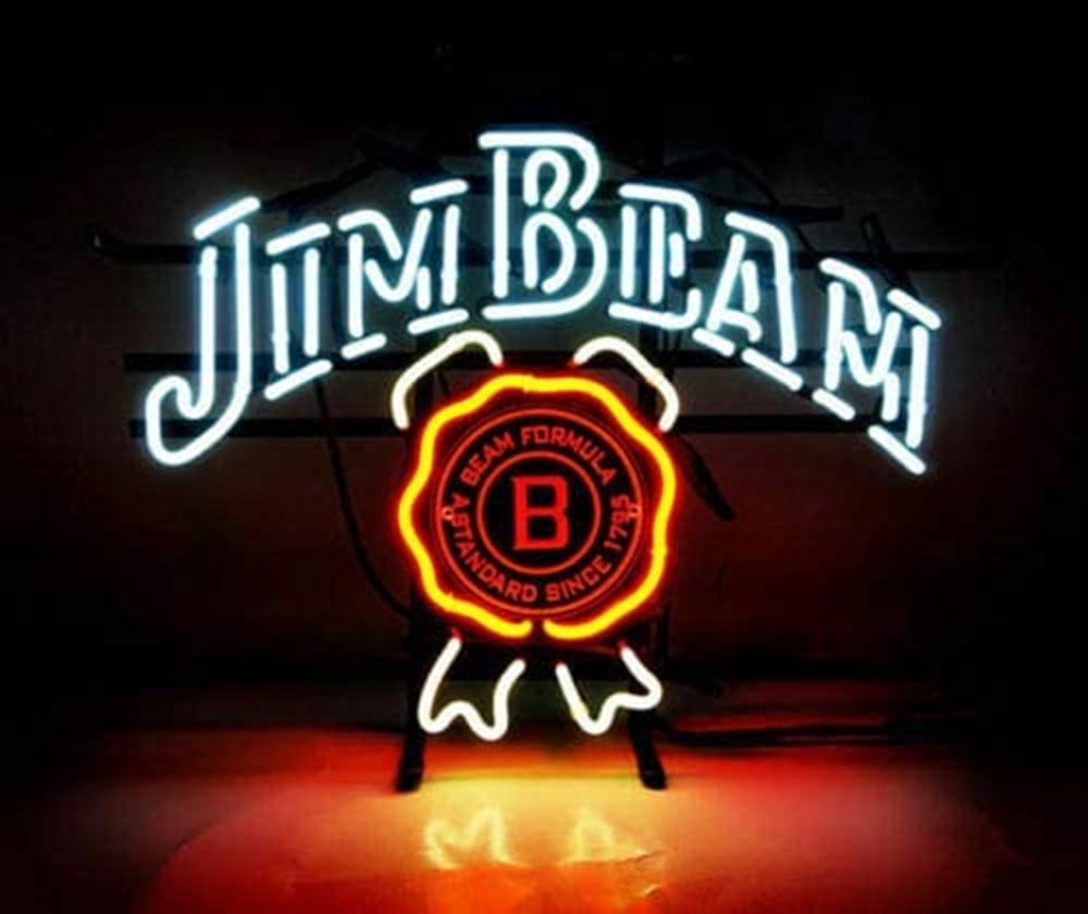 Queen Sense 20"x16" Jims Beam Ribbon Neon Sign Man Cave Handmade Neon ...