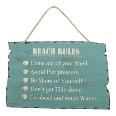 Ocean Rules Seashell Beach Design 12 x 12 Wood Pallet Design Wall Art ...