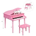 Costway Kids Wooden Musical Play 30-Key Baby Grand Piano Toy with Bench ...