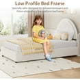 Twin Soft Upholstered Boucle Bed Frame – 2 Storage Drawers, Round ...