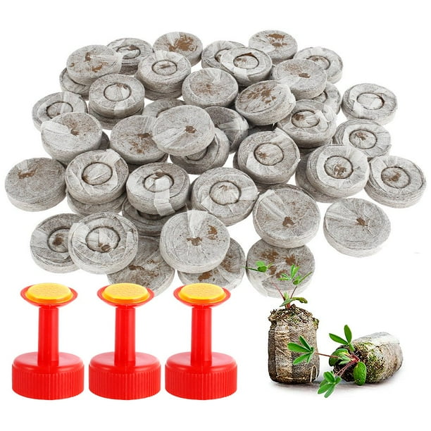 AMERTEER 50pcs 30mm Peat Pellets Seedling Starter Soil Block Grow Plugs ...