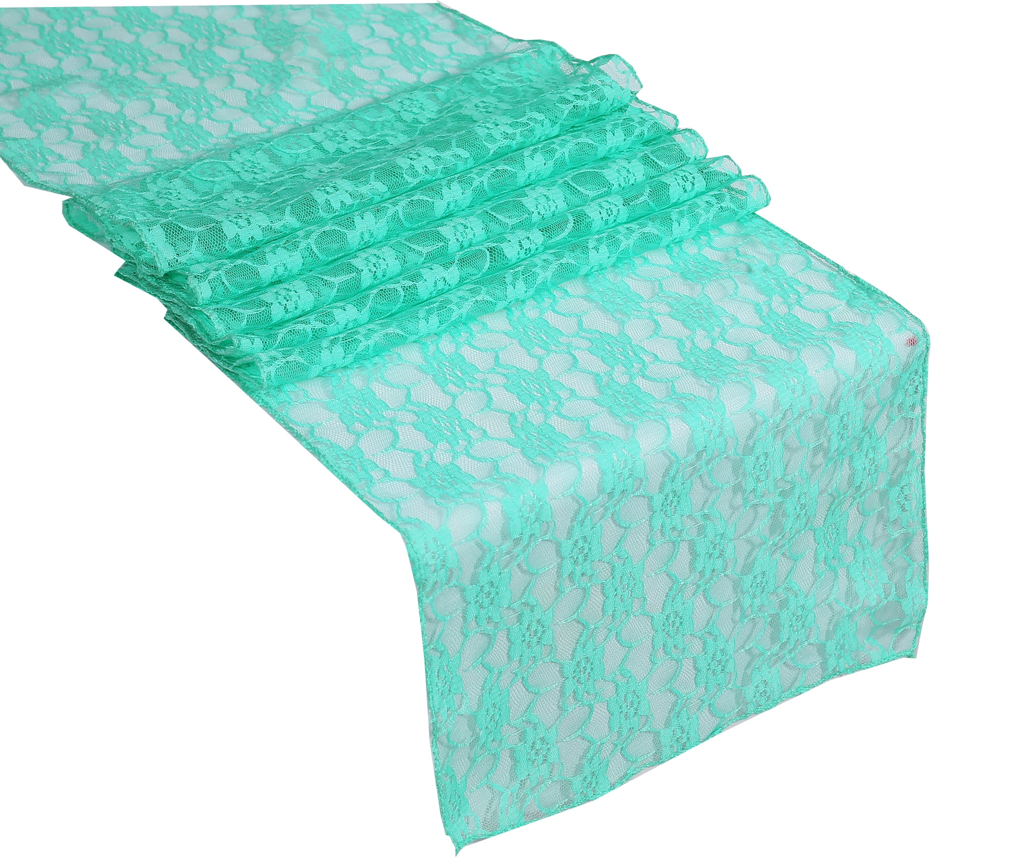 MDS Pack of 10 Wedding 12 x 108 inch Lace Table Runner for Wedding ...