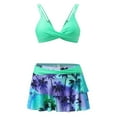 Qetyuw Two Piece High Waisted Tankinis Dresses Women Hawii Printed Swim