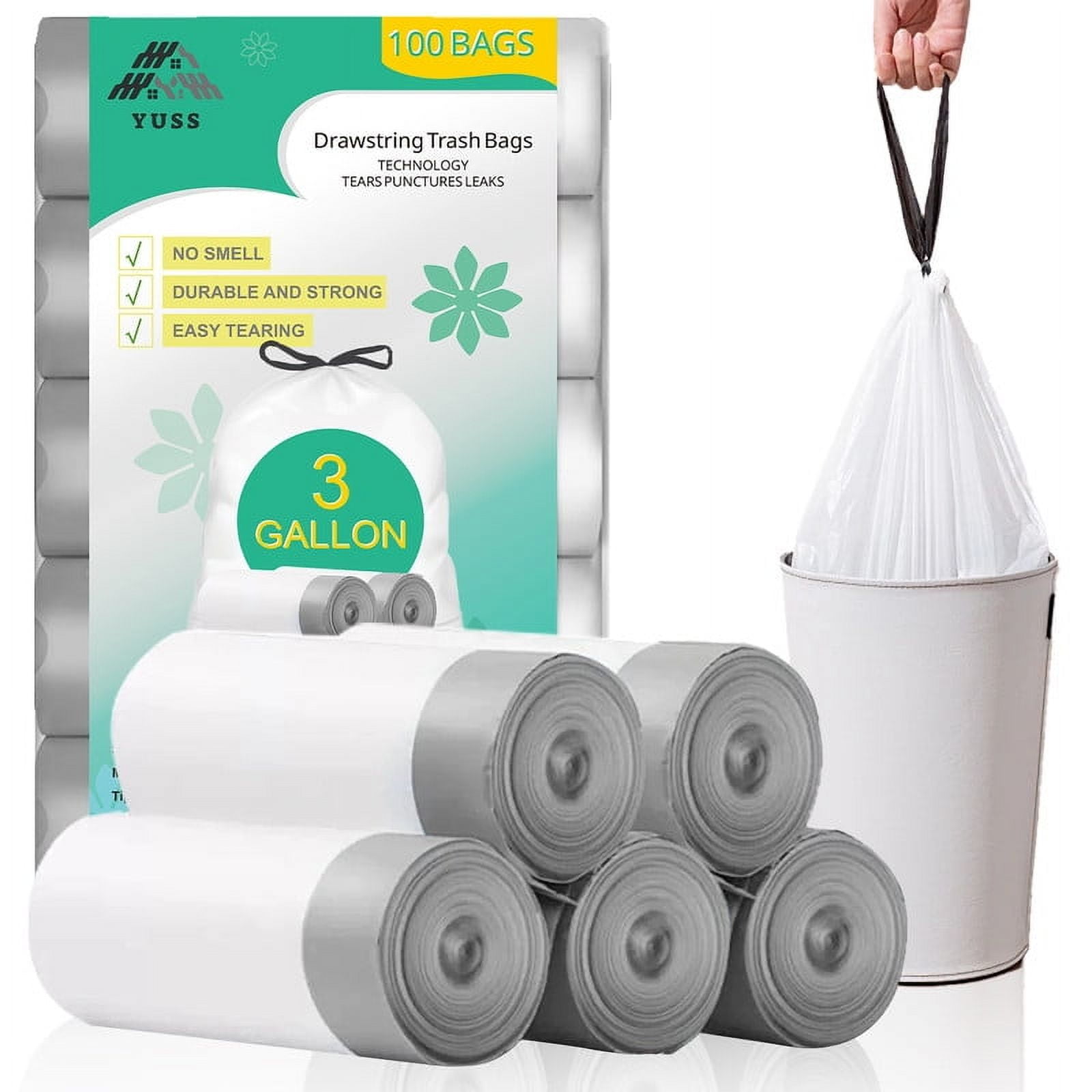 Click here for Yuss 3 Gallon Small Garbage Bags With Drawstring H... prices