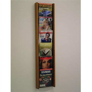 Wooden Mallet 12 Pocket Acrylic and Oak wall Display in Mahogany ...