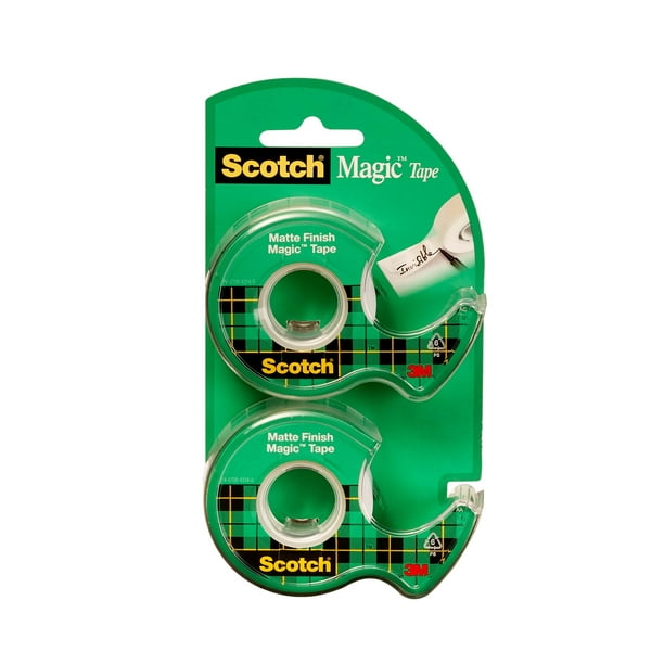 Scotch Magic Tape Dispenser Rolls, 3/4" x 600", 2 Dispensers - Walmart ...
