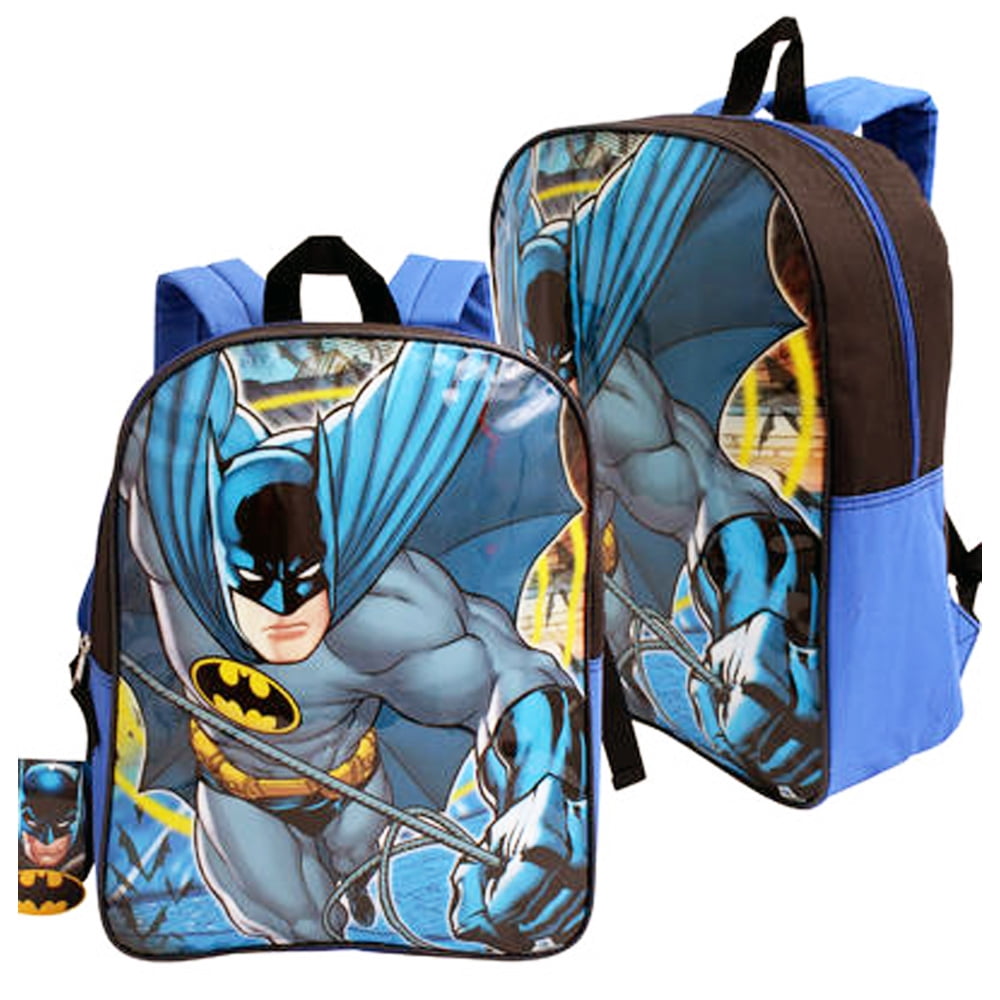 Ghtn - 1 DC Comic Style Batman Black School Backpack 15" Large Toddler ...
