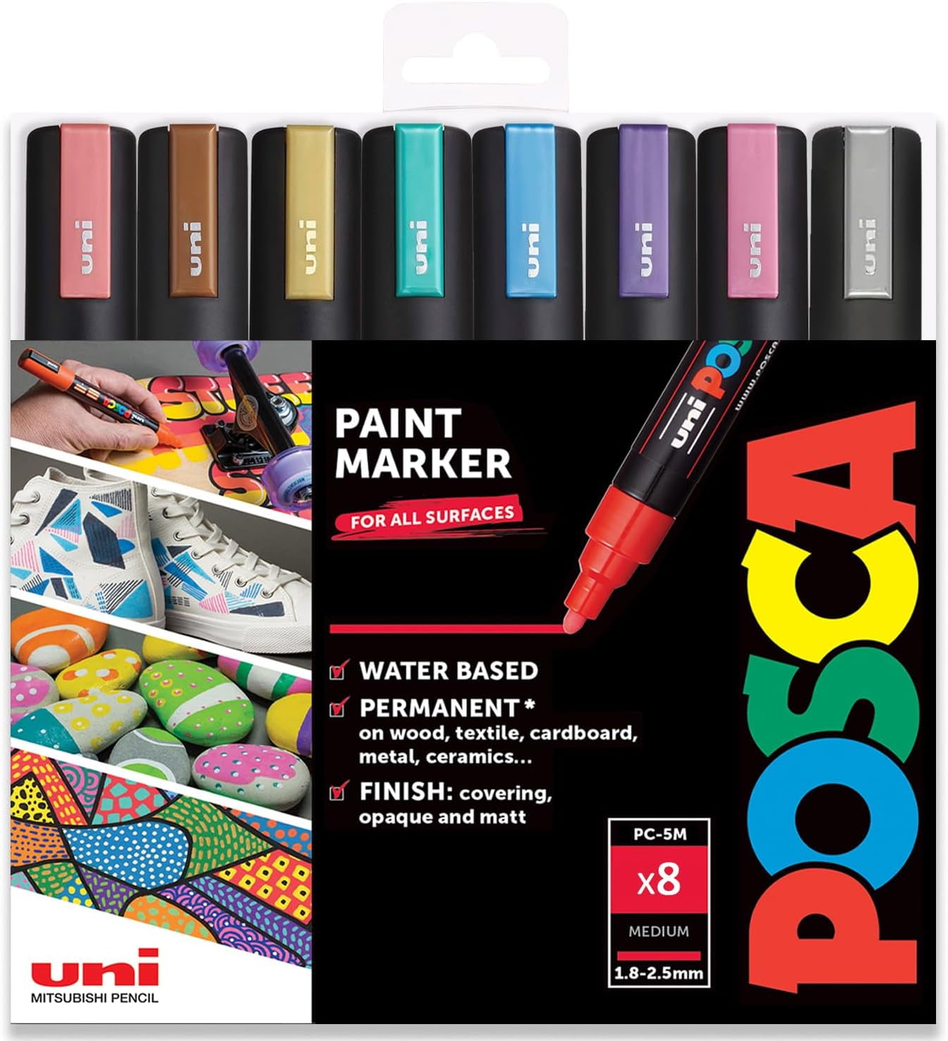 POSCA colouring - Pc-5M Metallic Set of 8 - In gift Box - Walmart.ca