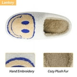 Lankey Smiley Face Slippers for Women Men Soft Plush Indoor Outdoor ...