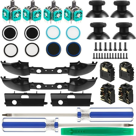 Junmo 31 Pieces Replacement Game Controller Kit, Thumbsticks Grips ...