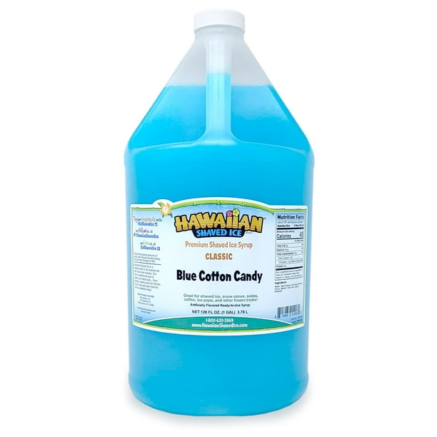 Hawaiian Shaved Ice Snow Cone Syrup Blue Cotton Candy Gallon