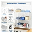 3-Tier Foldable Storage Shelf with Wheels - Metal Collapsible Shelving ...