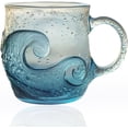 Sea Glass Wave Mug 12 oz Handblown Ocean Wave Glass Mug Cup Unique ...