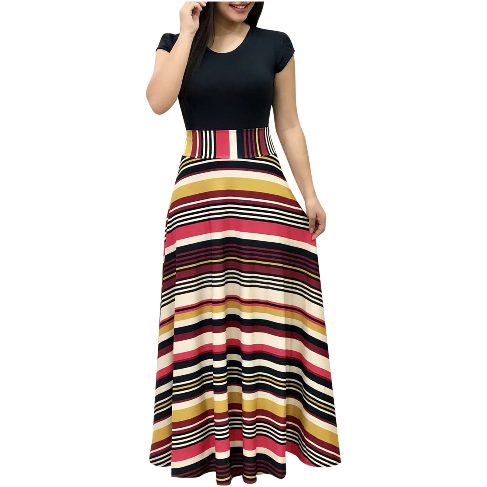 Uublik Plus Size Dress For Woemn 2023 Summer Short Sleeve Round Neck
