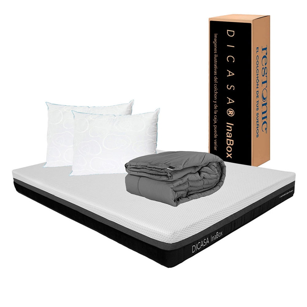 Colchón Queen Size Inabox + Almohada Oso 2 + Edredón Homy | Walmart en ...