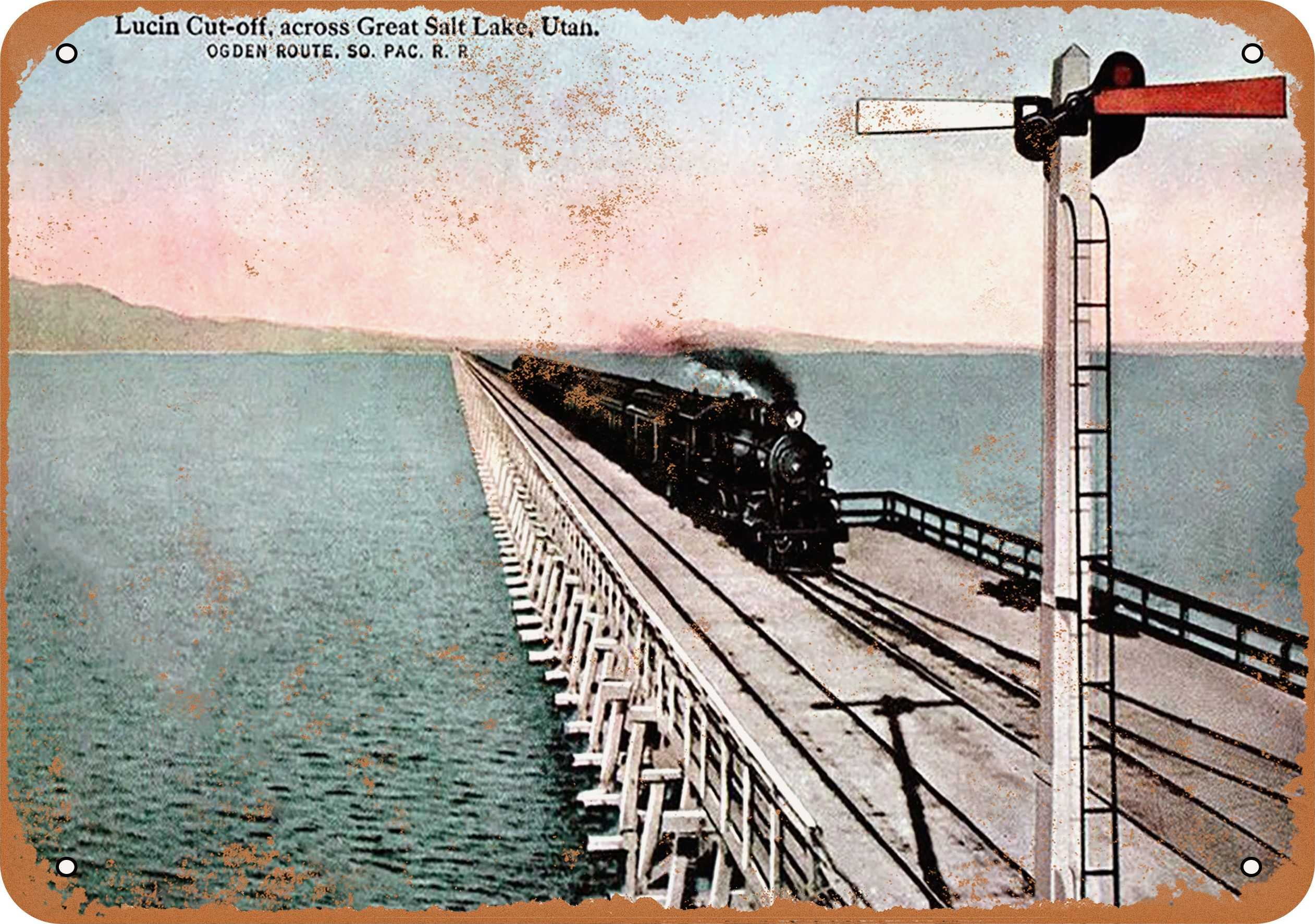 10 x 14 METAL SIGN - 1918 Southern Pacific Railroad Great Salt Lake ...