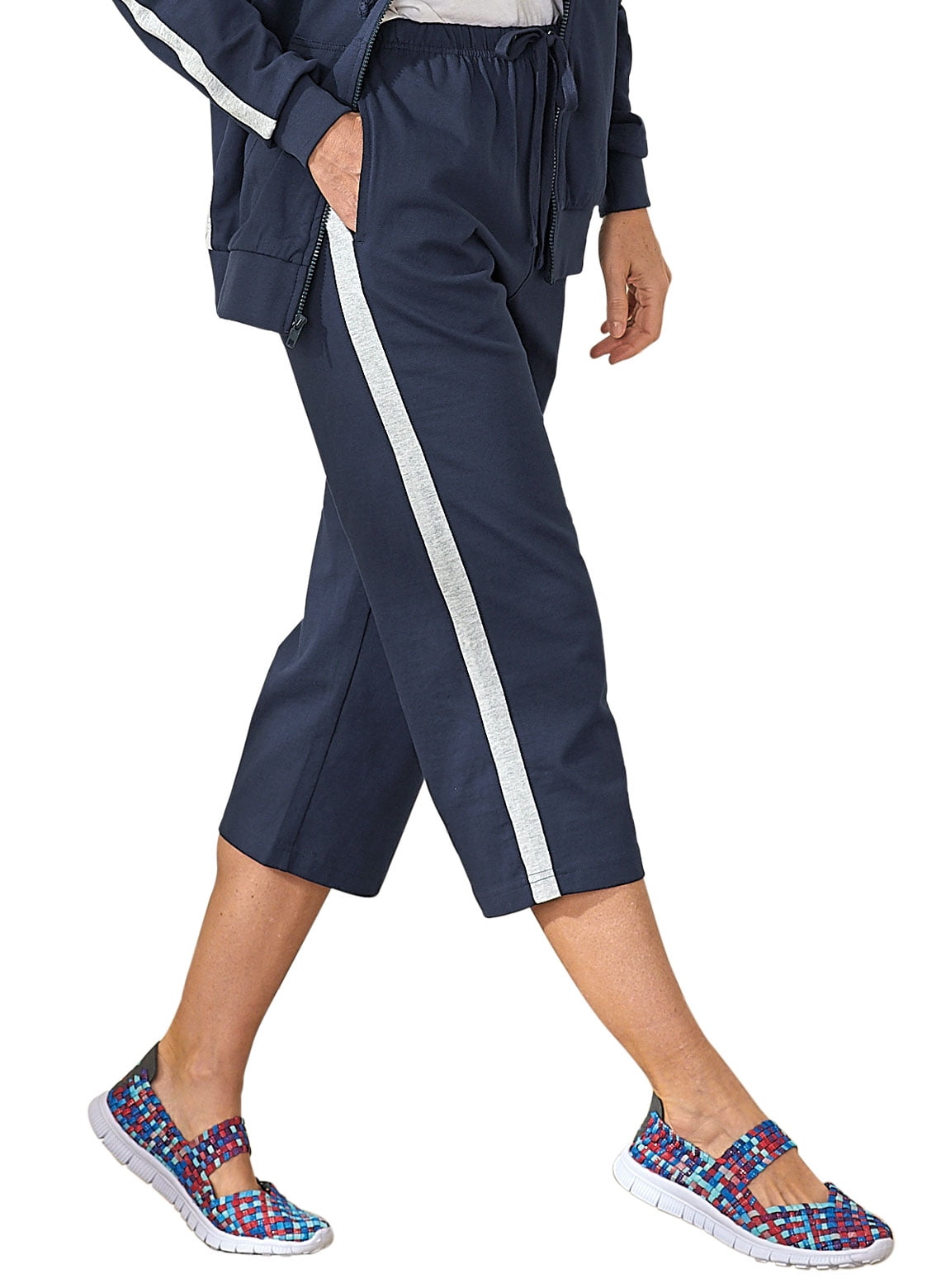 Everyday Stripe Capris by Freedom Fit - Walmart.com
