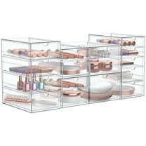 Sorbus Set of 4 Acrylic Stackable Makeup Storage Container Organizer ...