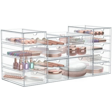 Sorbus Acrylic Cosmetic Makeup Organizer 20 Drawers Clear Stackable ...