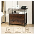 27 inch Wide Night Stand with Charging Station, Bedside Table with Open ...