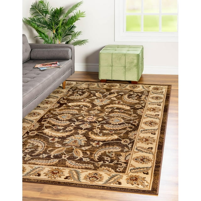 Rugs.com Aditi Collection Rug – 5' x 8' Brown Low Rug Perfect For ...