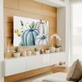 Blue White Pumpkins Elastic Indoor TV Cover 65" Dust Protector, Stretch ...