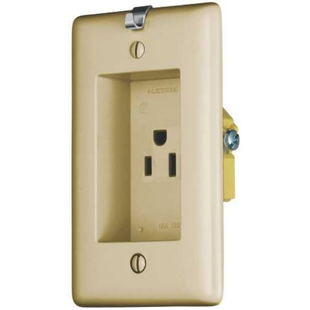 CLOCK HANGER RECESS RECEPTACLE 15AMPS 125VOLTS IVORY - Walmart.com ...