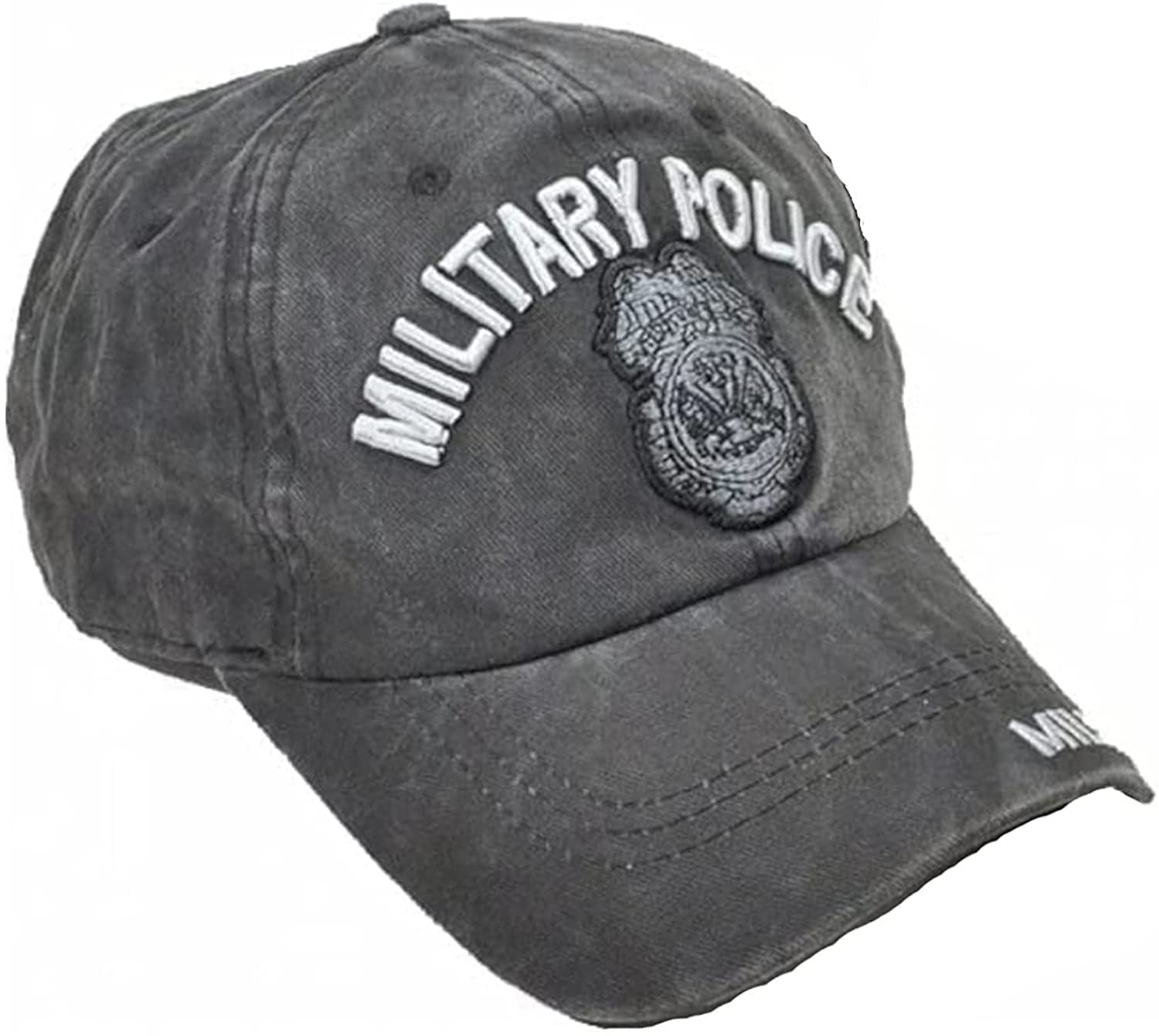 US Military Police Pigment Washed Cotton Black Mens Baseball Hat Cap ...