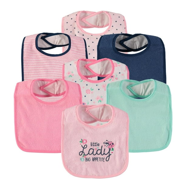 Bon Bebe Baby Girls 7-Pack Bibs with Waterproof Backing - Walmart.com