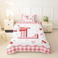 Catabedysis Kawaii Cherry Print Twin Duvet Cover,Geometric Gingham ...