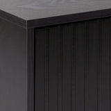 Evander Black Classic Fluted Engineered Wood TV Stand for TVs up to 75 ...