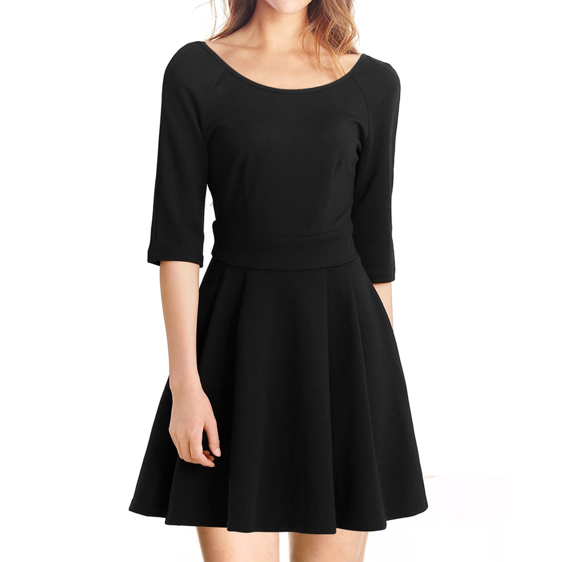 Unique Bargains Women's Pullover Vintage Pleated Slim Fit Skater Little ... Unique Bargains Women's Pullover Vintage Pleated Slim Fit Skater Little ...