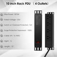 10 inch Rack PDU, 4 Rear Outlets, 1020J Surge Protection &15A Overload ...