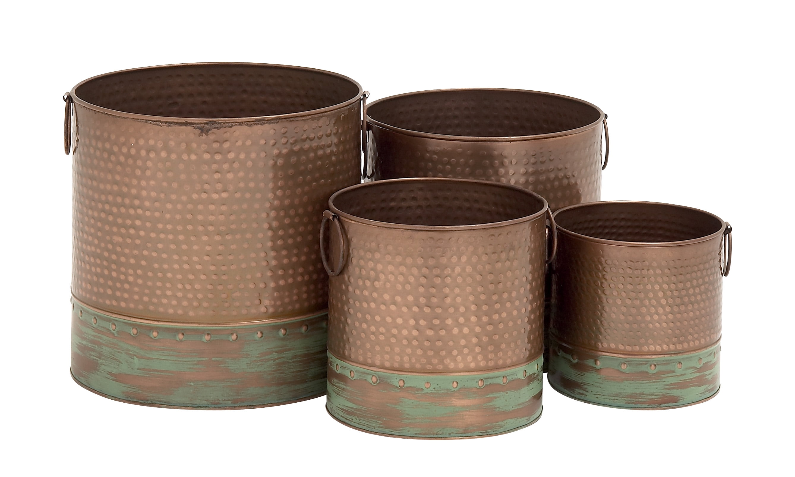 Decmode Rustic Iron Bin Planters; Set of 4: 14", 12", 10", 8" - Walmart.com