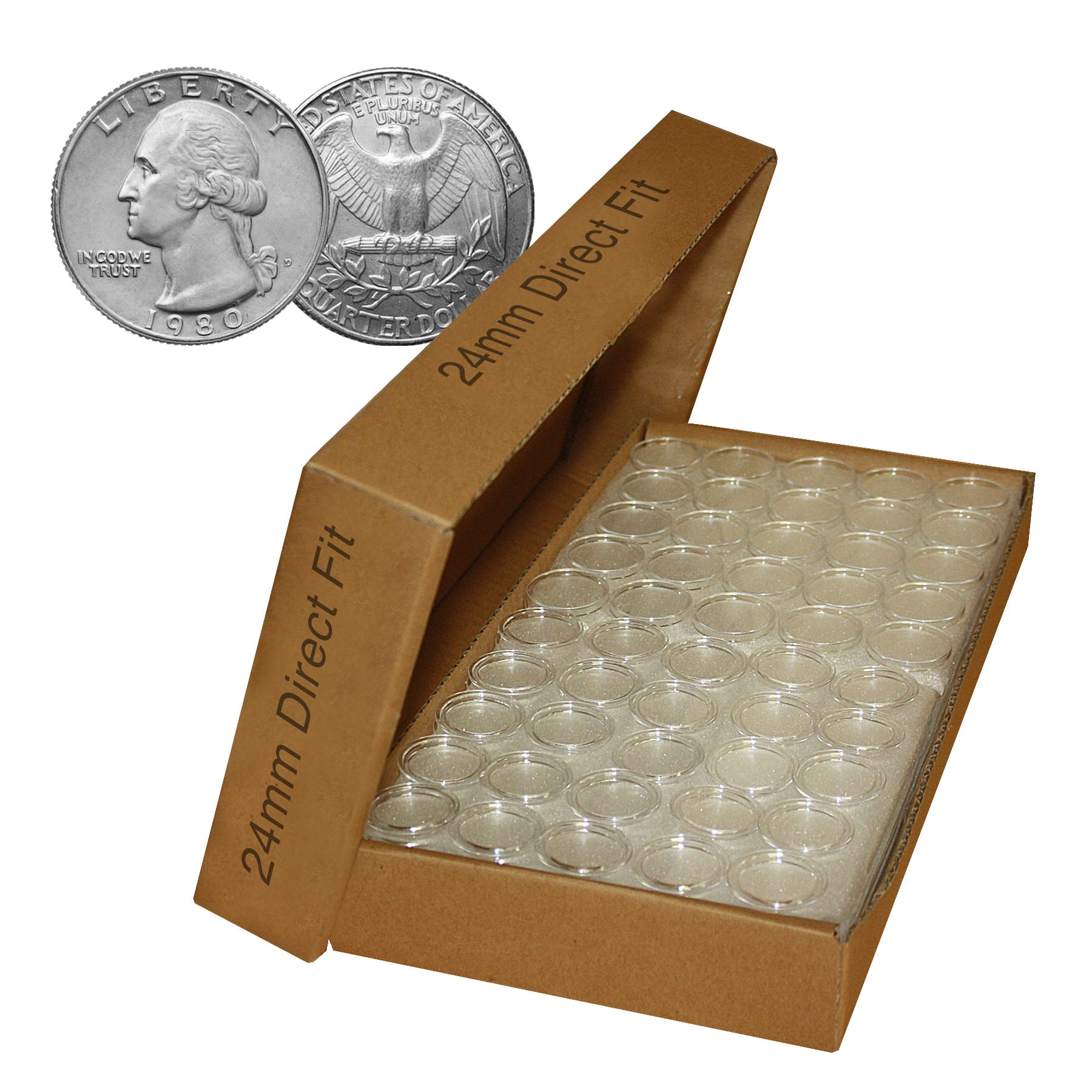Direct Fit Airtight 24mm Coin Holder Capsules for QUARTERS - CASE QTY ...