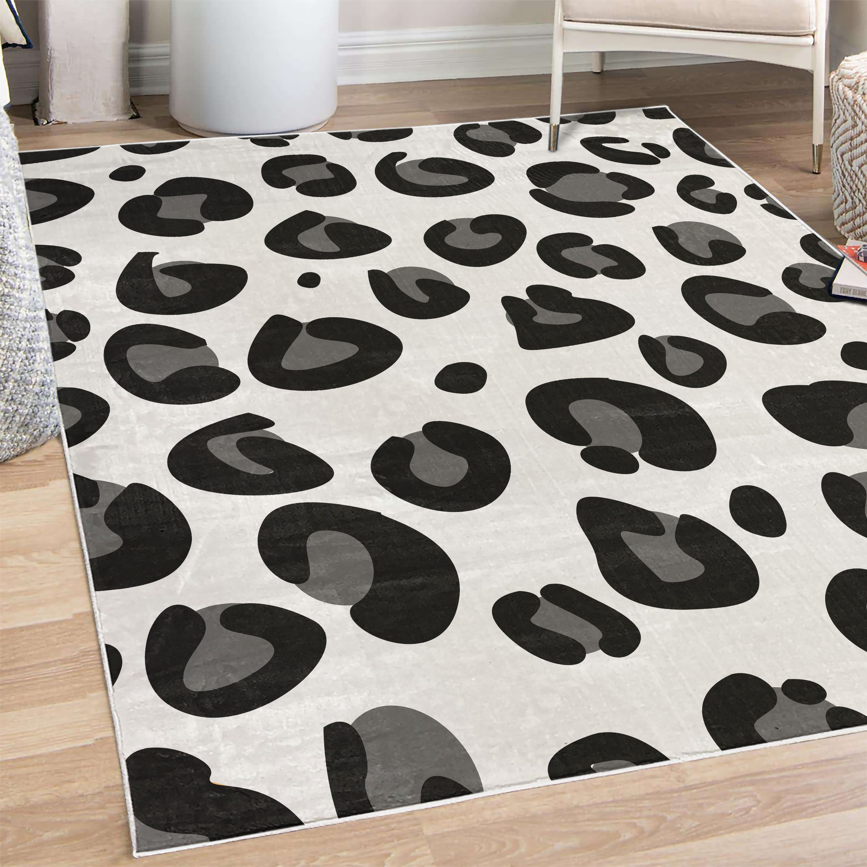Animal Decorative Rug, Leopard Animal Skin Pattern in Abstract Style ...
