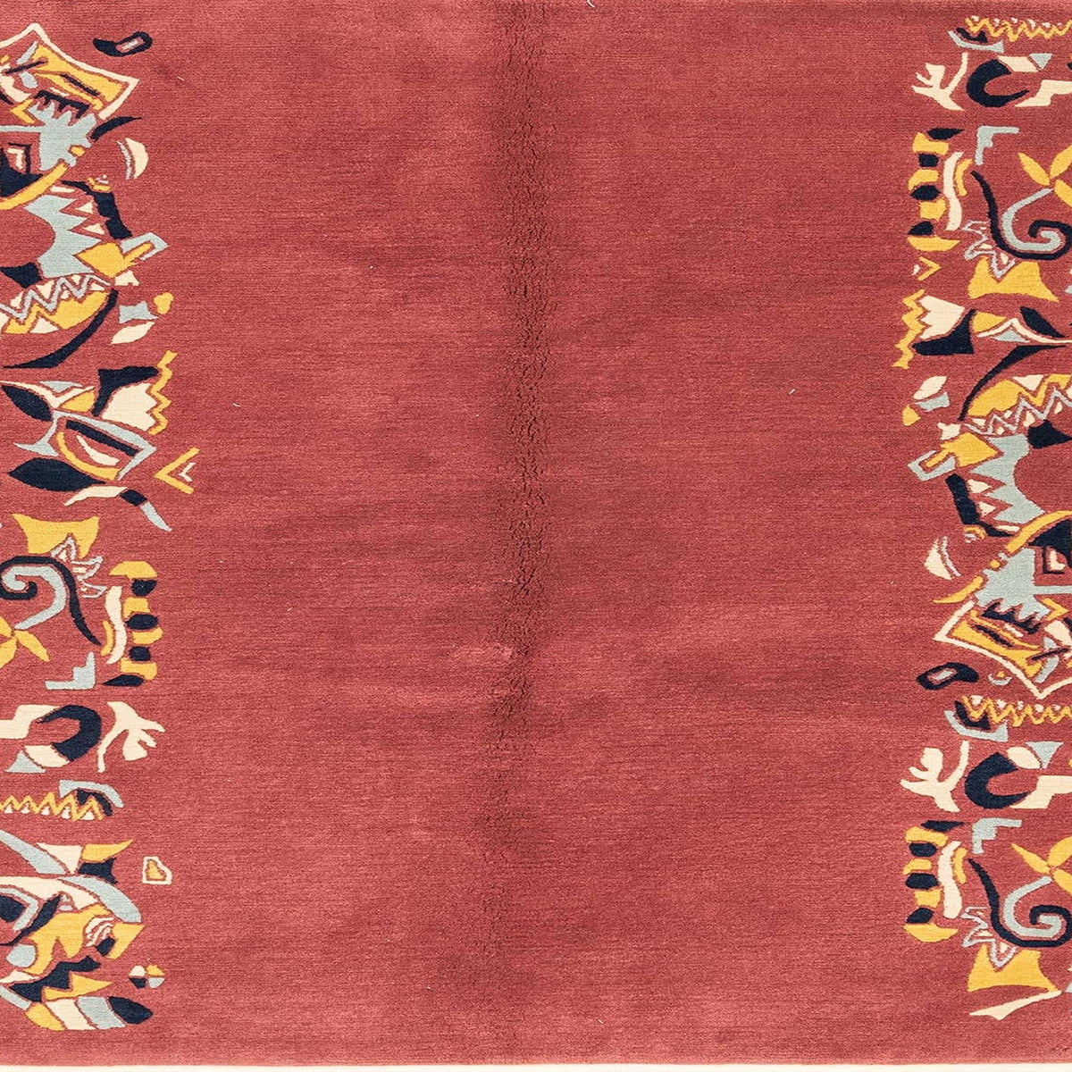 Ahgly Company Indoor Square Abstract Red Abstract Area Rugs, 6' Square ...