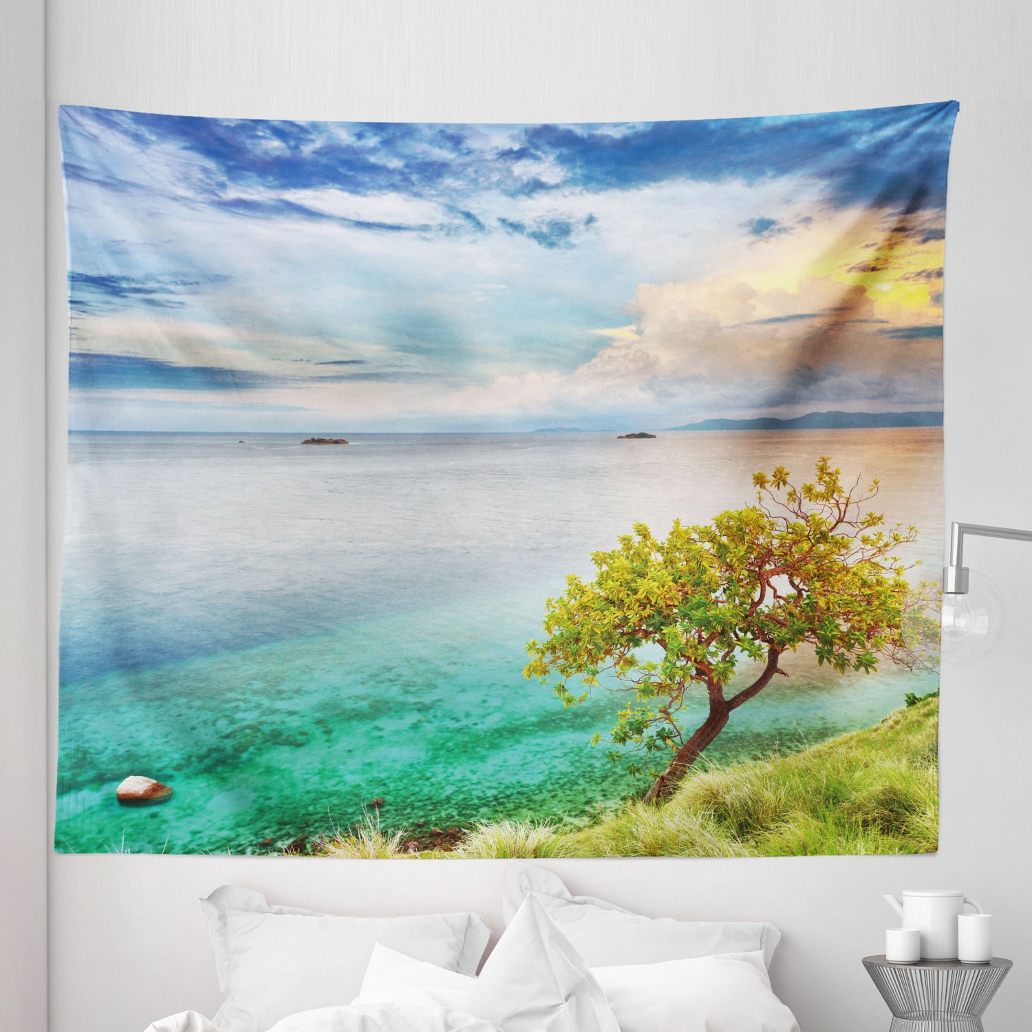 Seascape Tapestry, Sea Wiev Landscape Sunset Dawn Beach Abandoned ...