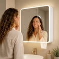 Bathroom Wall Mounted Mirror Cabinet – Space Aluminum Frame with ...