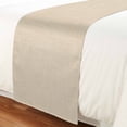 Bed Runner Beige Linen Texture Bedding Scarves Soft Decorative Bed Flag ...