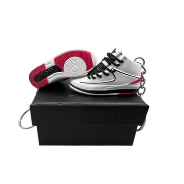 Nike Jordan Mini Shoe Keychain by DSK GLOBAL - Rubber Black & White ...